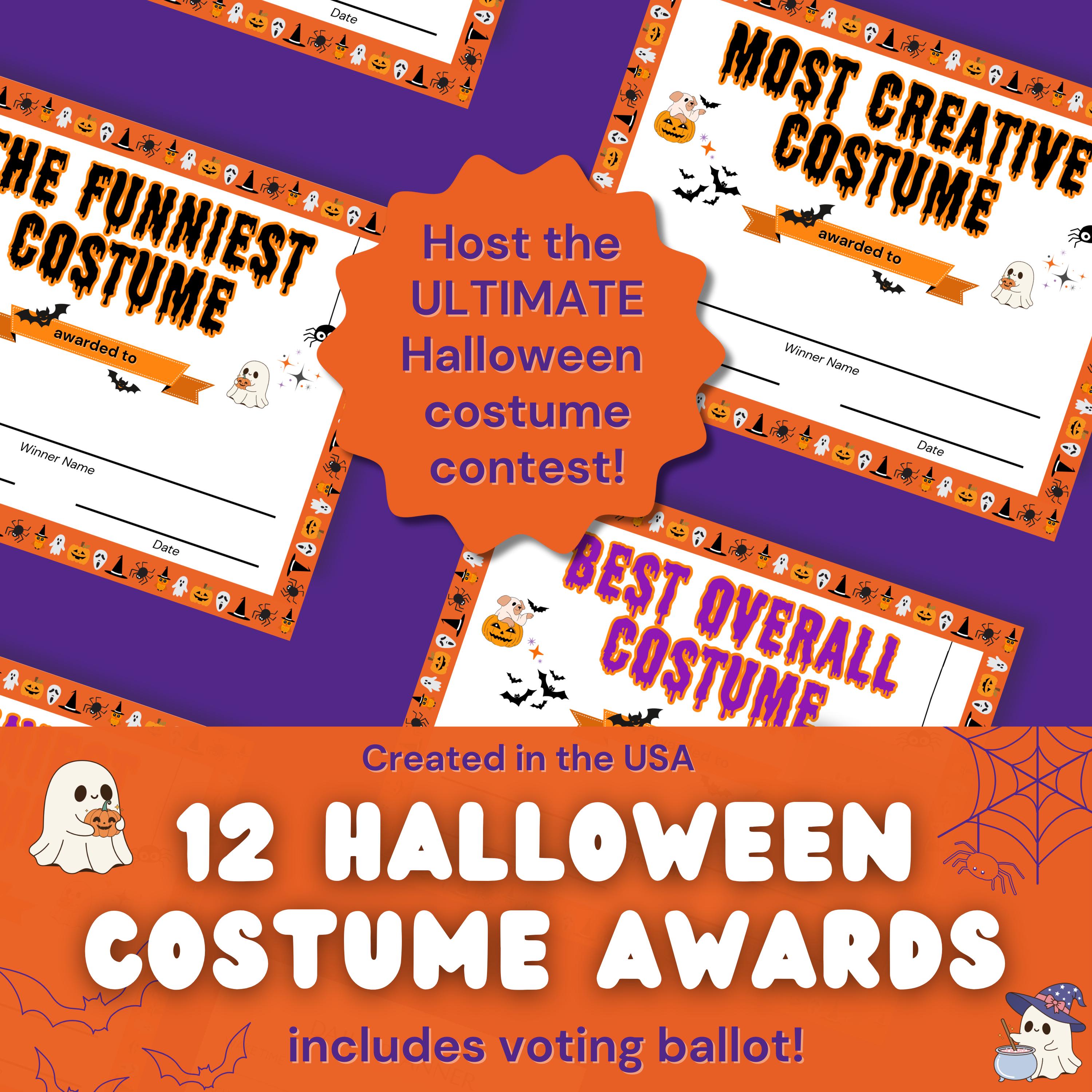 12 Printable Halloween Costume Contest Award Certificates | Fun ...