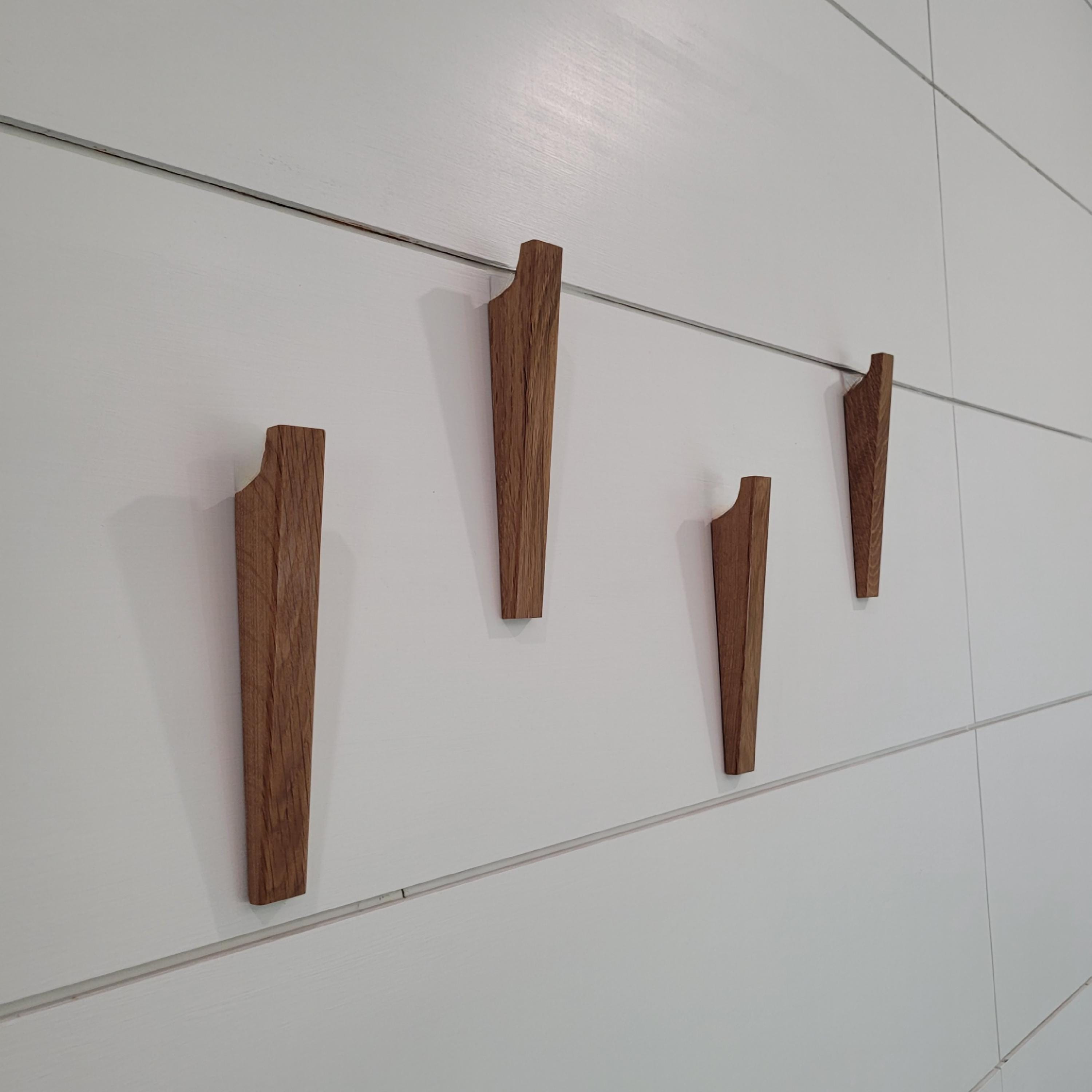 Set of White Oak Wall Hooks, 7 - Etsy