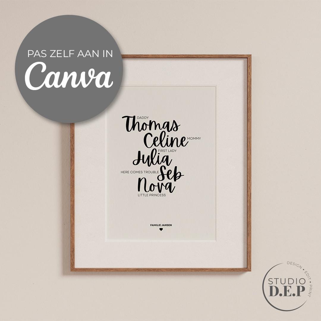 Family Poster With Names - Personalize Family Poster With Your Own ...