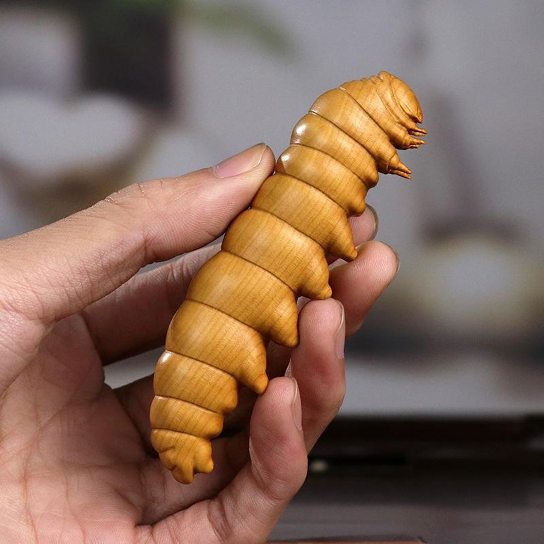 Baby Silkworm Boxwood Sculpture Figurine - Etsy