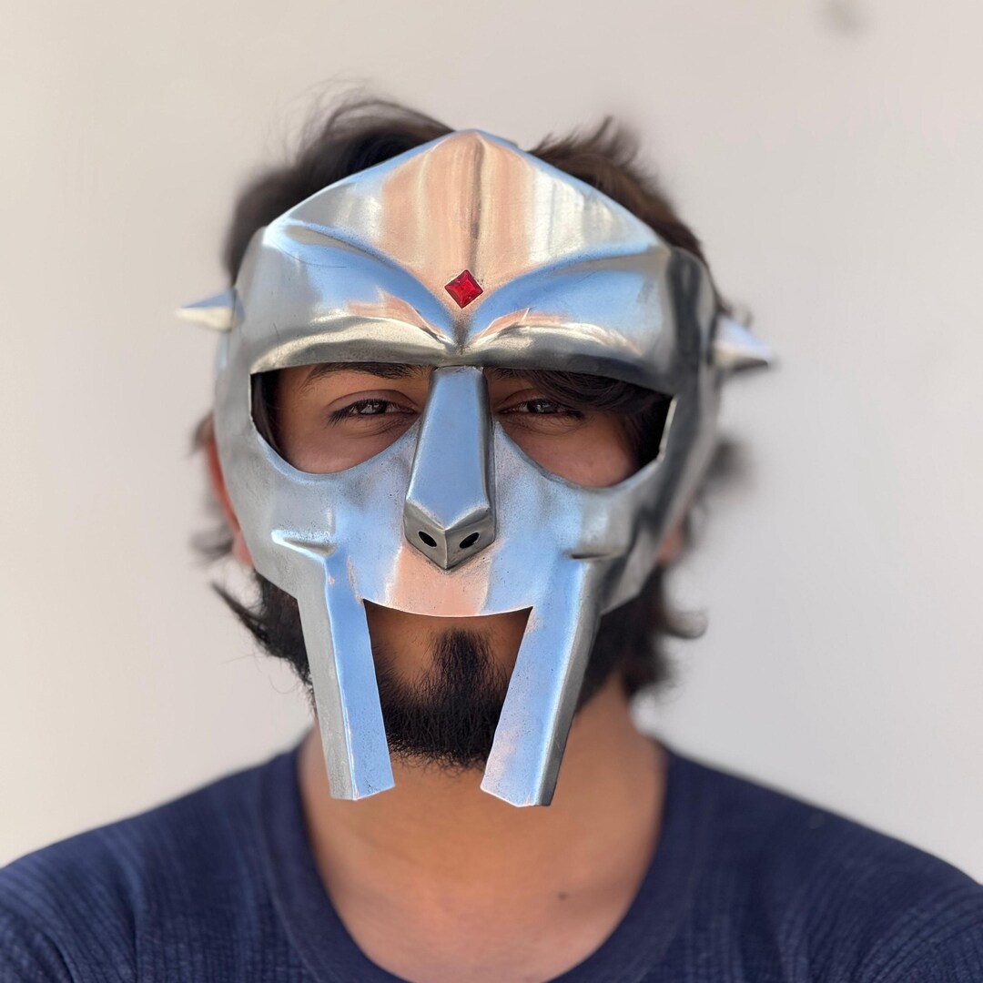 MF DOOM Mask Mad-villain Steel Face Armor Medieval Hand-forged Mask ...