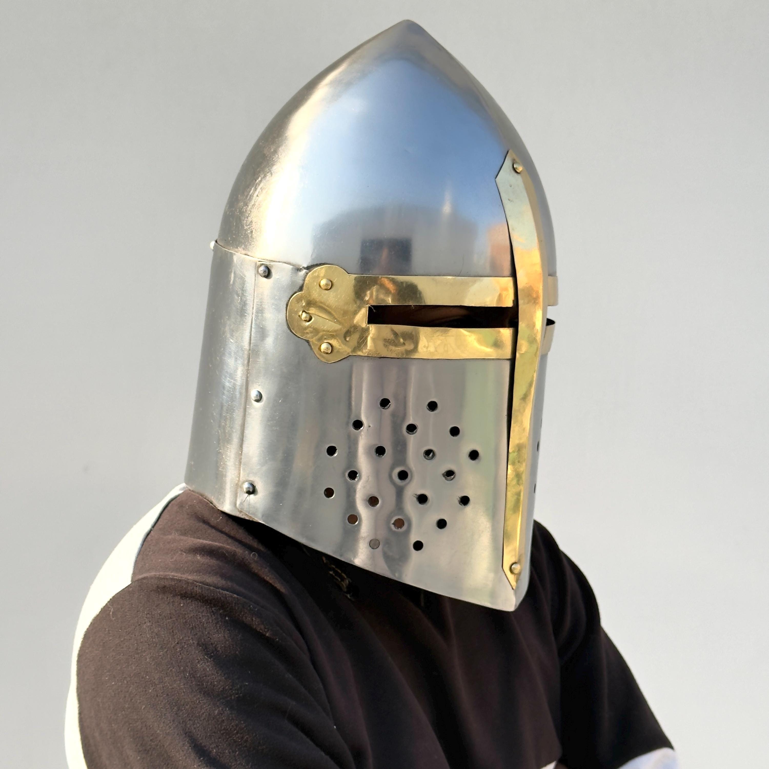 Medieval Sugarloaf Helmet Knight Armor Crusader Ancient LARP Templar ...