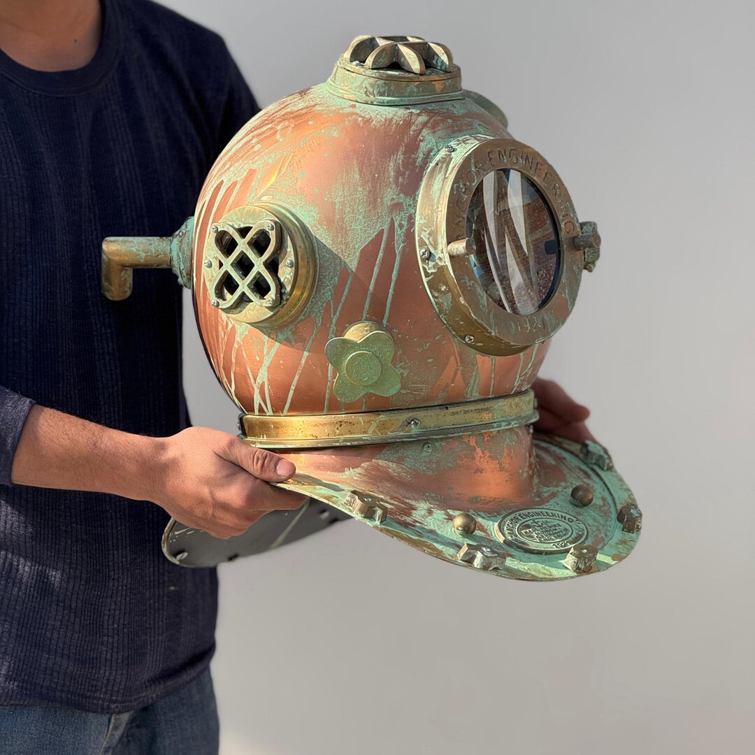 Antique Diving Divers Helmet Mark V US Navy Helmet Marine Deep Scuba ...