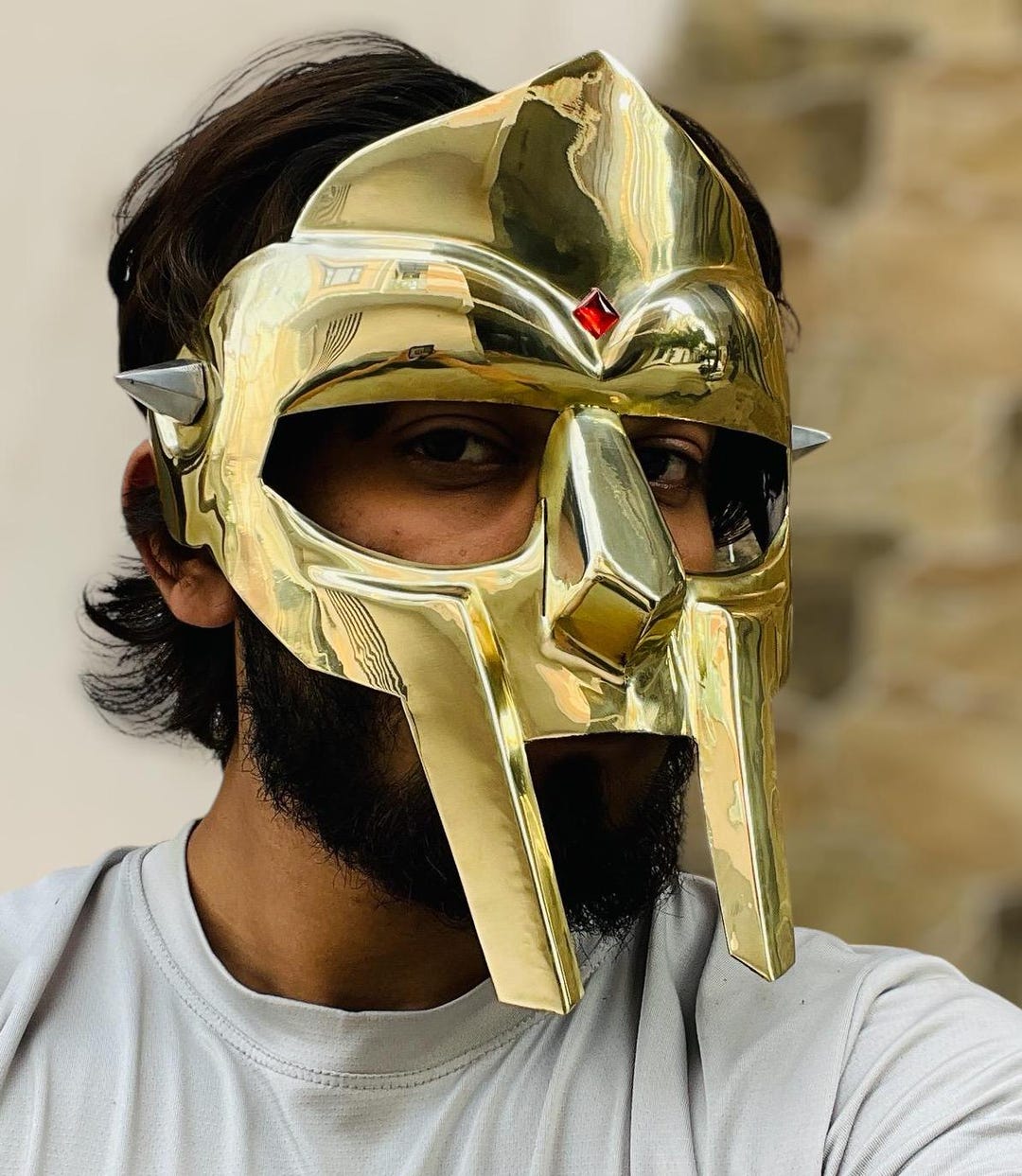 Limited Addition MF DOOM Mad-villain Mask Full Brass Face Armor Hand ...