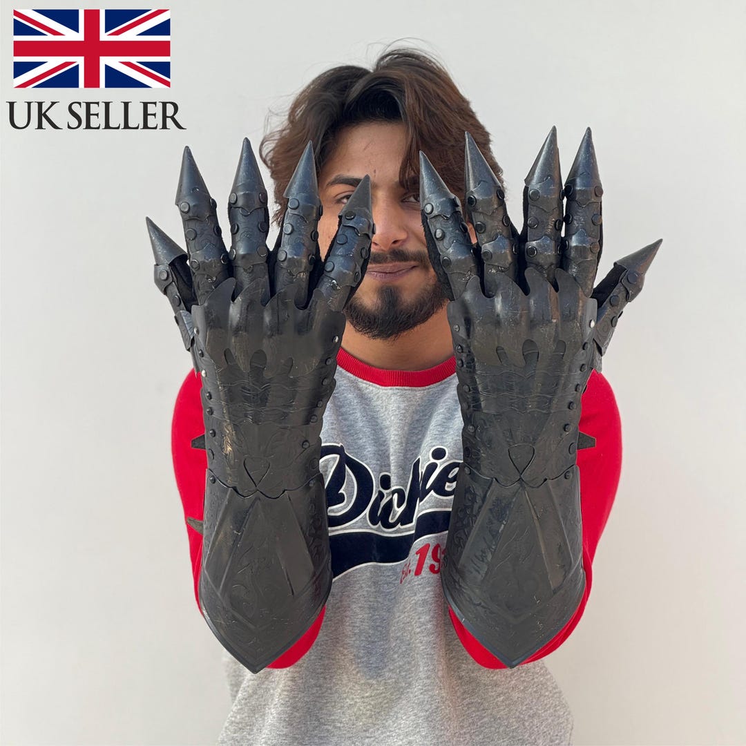 Medieval Nazgul Gloves Set Steel Armor Gloves Set Costume Gloves ...