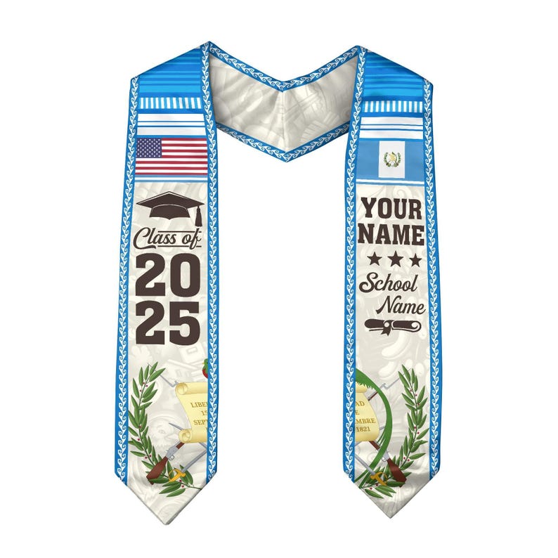 Personalized Guatemalan American Flag Graduation Sash 2025, Guatemala ...