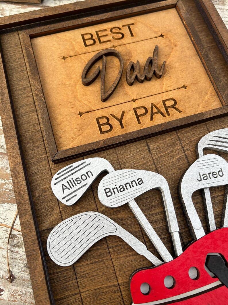 Personalized Dad or Grandpa Golf Sign | Best Dad by Par Father's Day ...