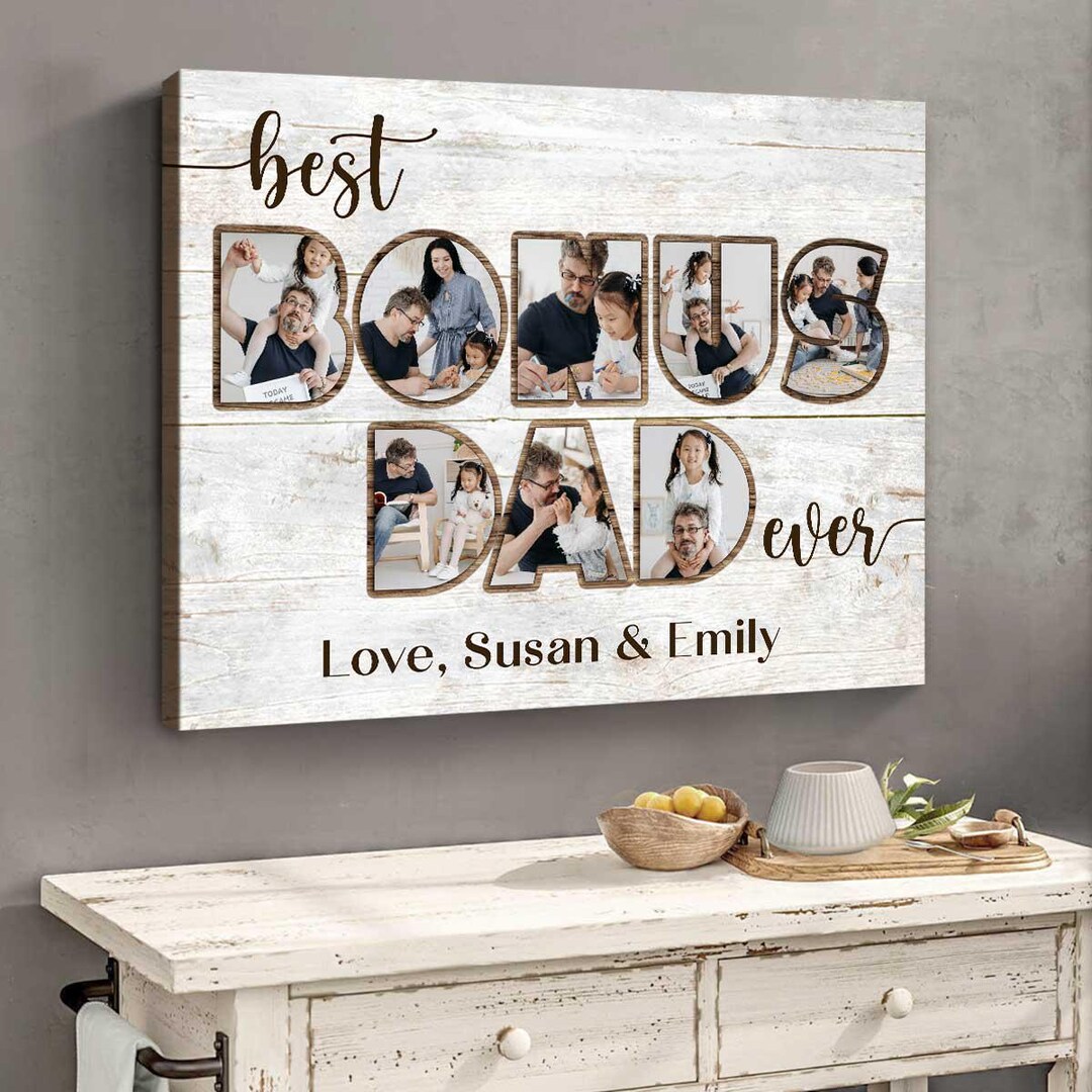 Bonus Dad Photo Collage Personalized, Bonus Dad Father's Day Gifts ...