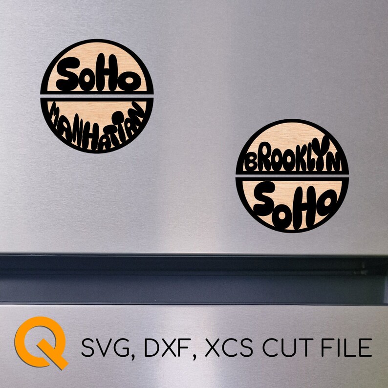 Fridge Magnet SVG Laser Cut Digital File Wood Magnet Design Soho New ...