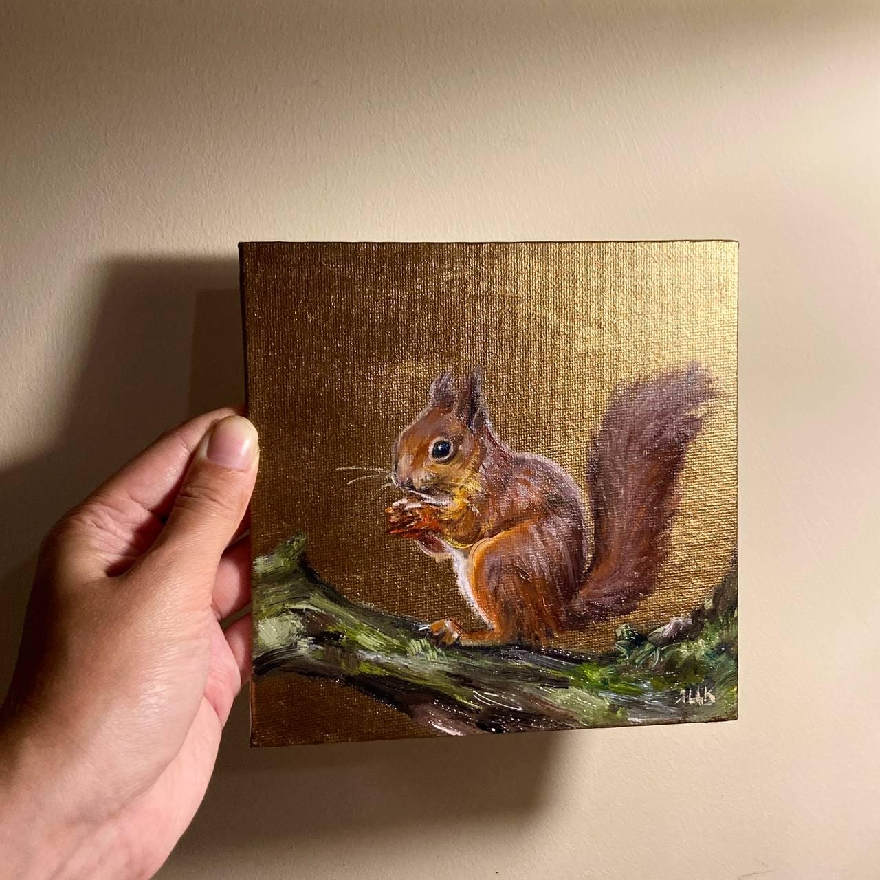 Squirrel Painting on Canvas Red Squirrel Original Art Animal Painting ...