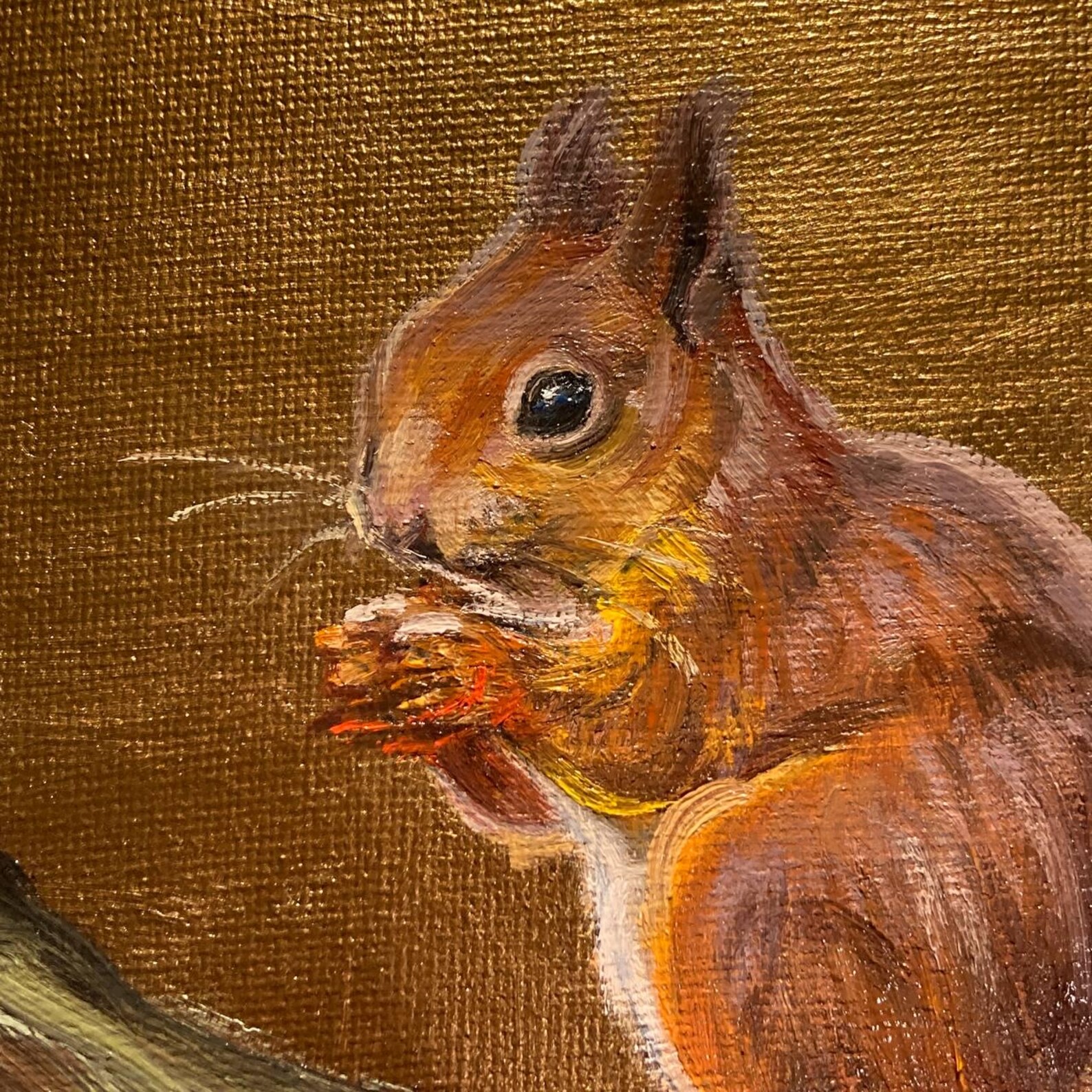 Squirrel Painting on Canvas Red Squirrel Original Art Animal Painting ...