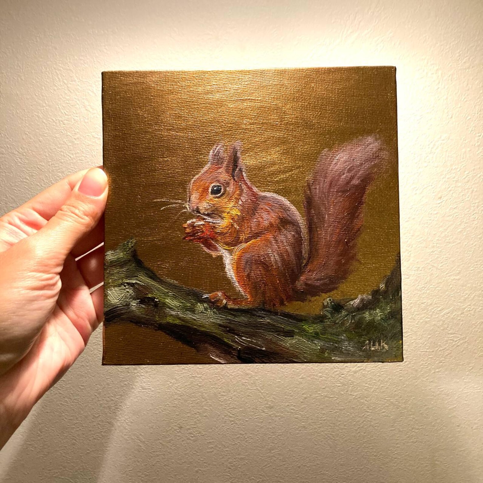 Squirrel Painting on Canvas Red Squirrel Original Art Animal Painting ...