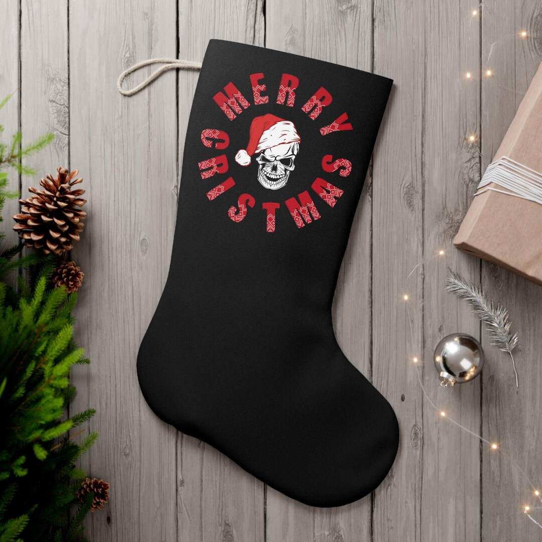 Goth Christmas Stocking, Emo Christmas Stocking, Skull Stocking, Goth ...