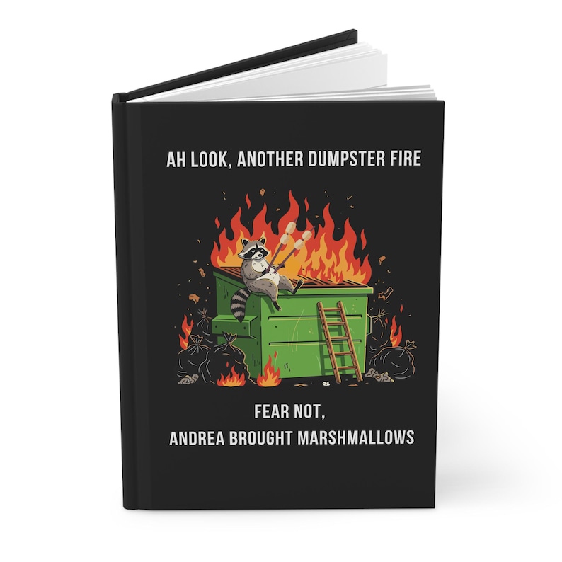 Personalized Dumpster Fire Raccoon Marshmallow Journal Notebook ...