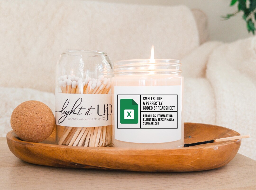 Spreadsheet Candle, Tax Office Decor, Tax Season Gift, Tax Season ...