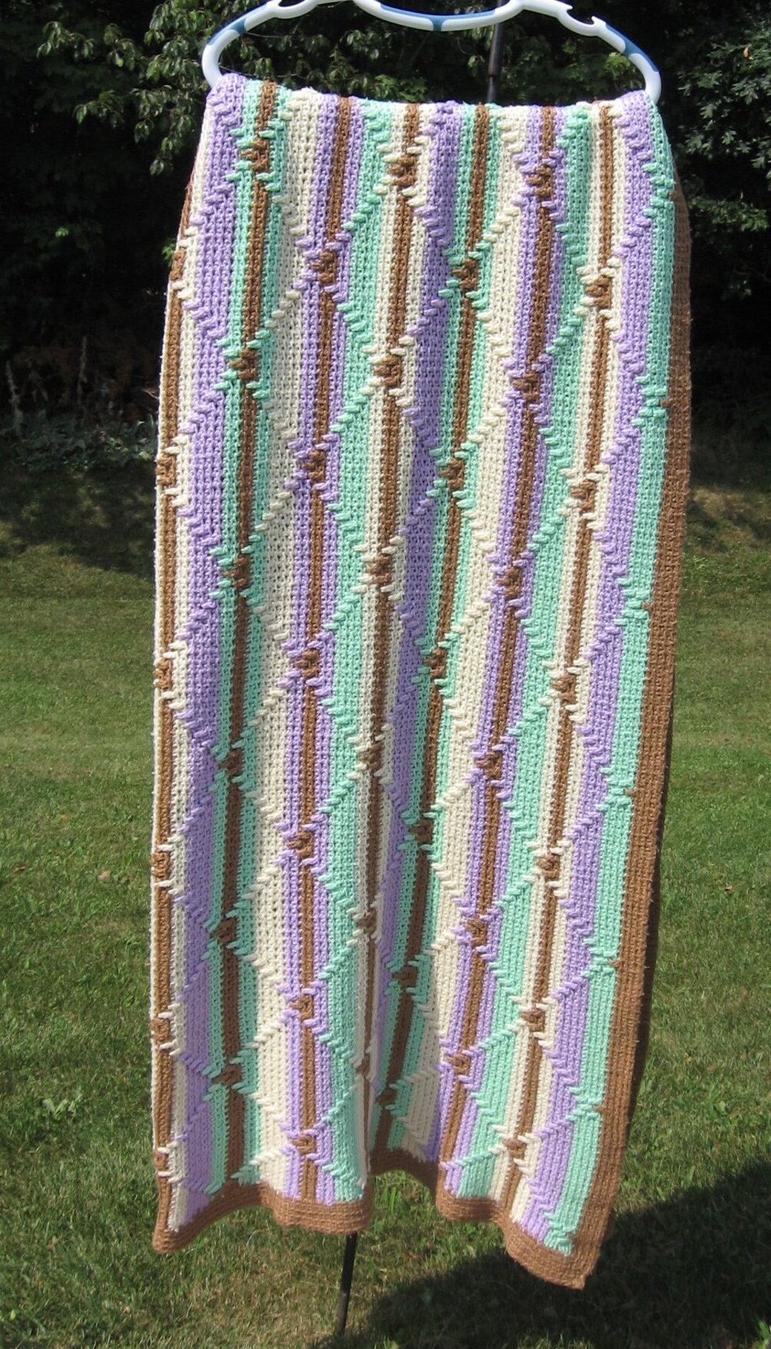 Vintage Large Hand Crocheted Granny Core Afghan - Etsy