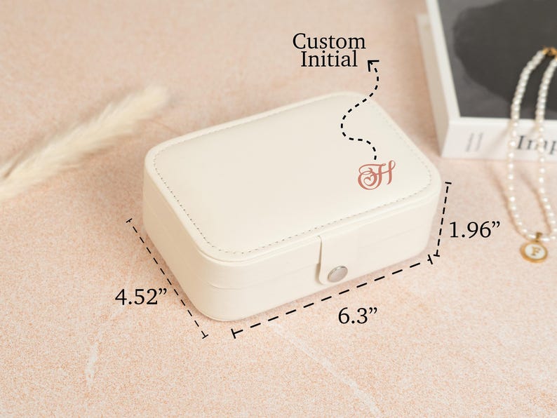 Dainty Initial Jewelry Box, Cute Letter Jewelry Case, Personalized ...