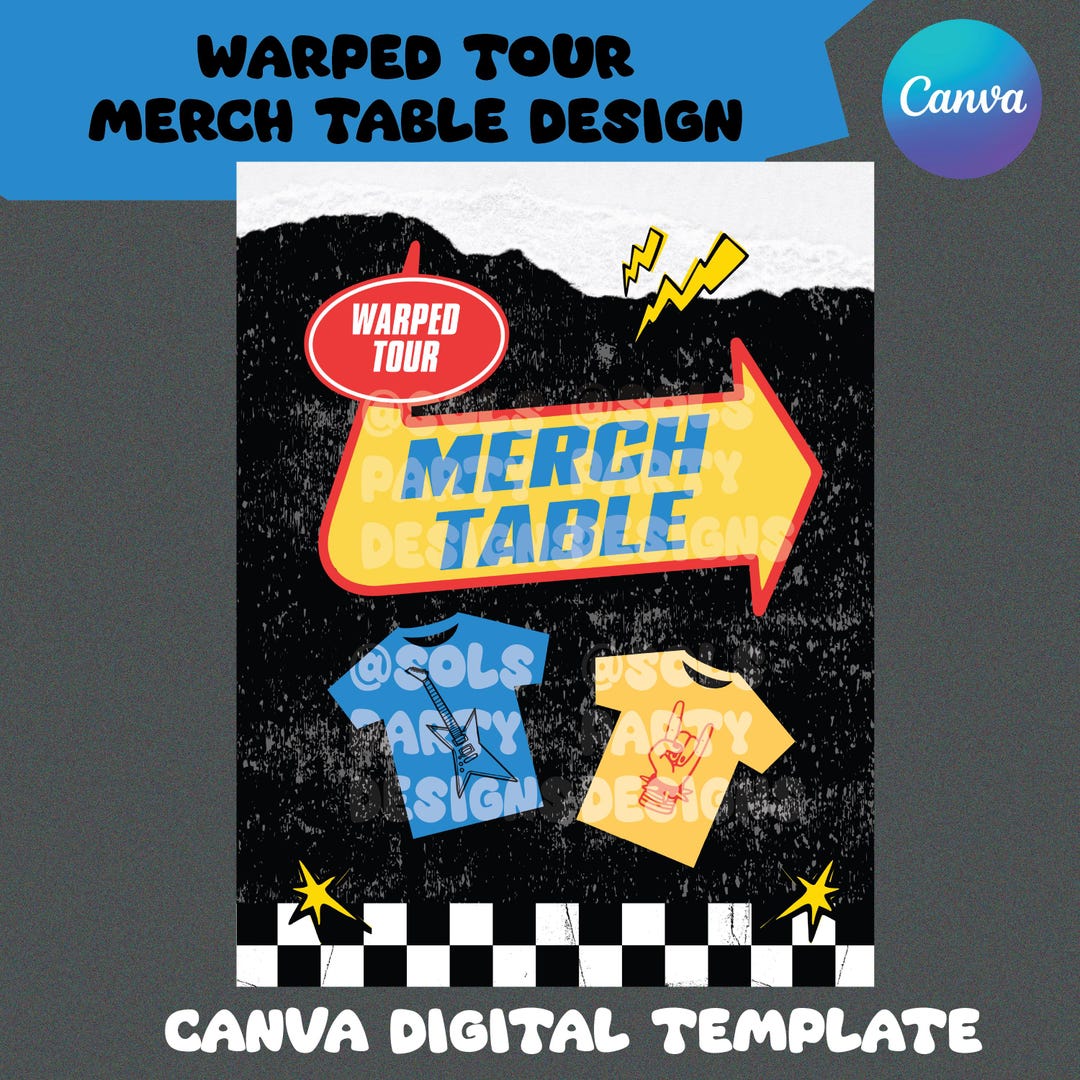 Warped Tour Merch Table Design: Emo Punk Canva Template (digital ...