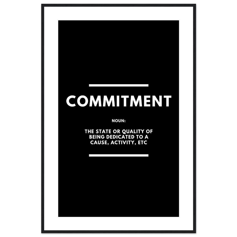 COMMITMENT Motivational Wall Art, Matte Paper, Framed Home/office Decor ...