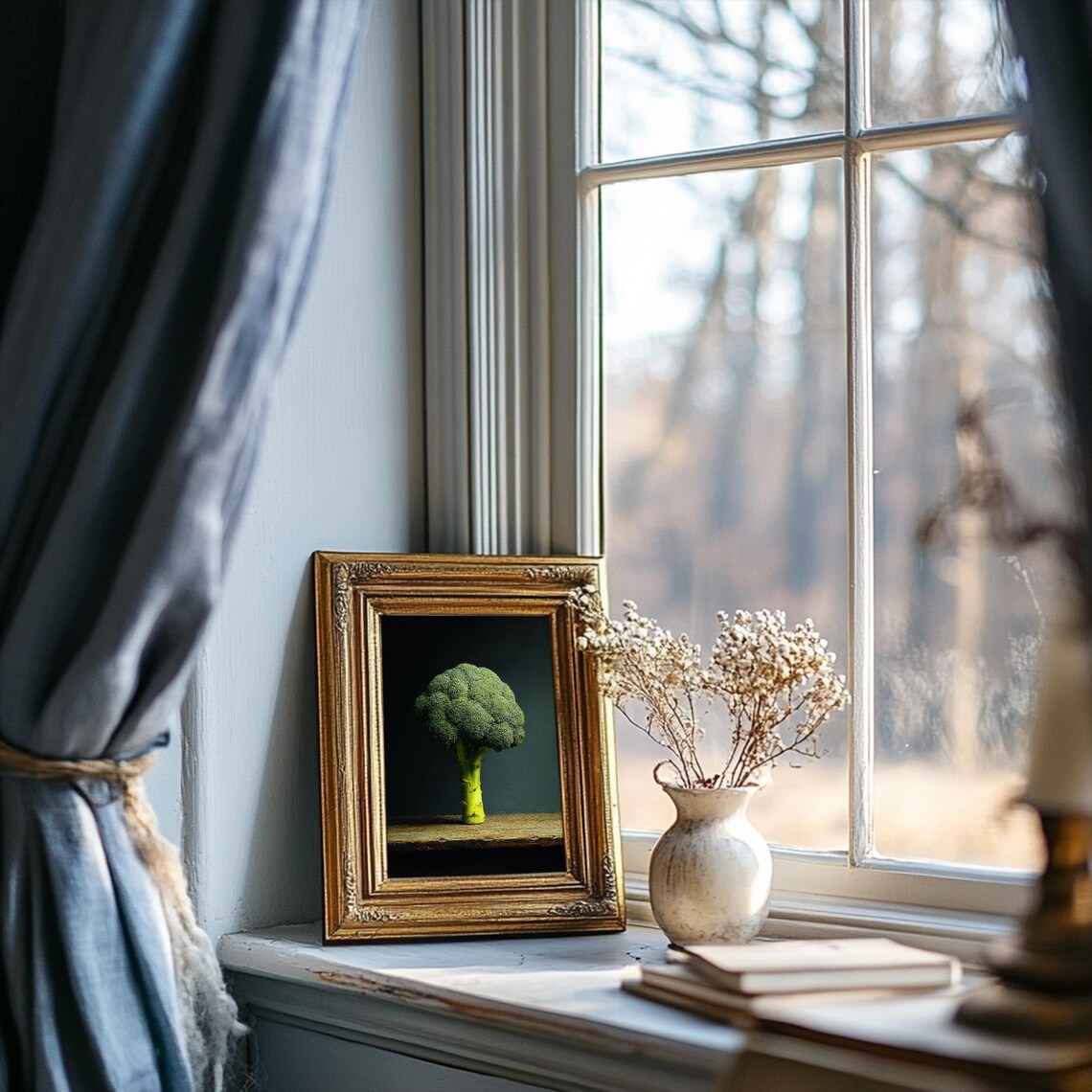 Broccoli Still Life Wall Art Print Realistic Vegetable Oil Painting ...