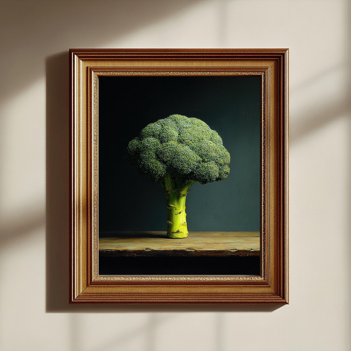 Broccoli Still Life Wall Art Print Realistic Vegetable Oil Painting ...