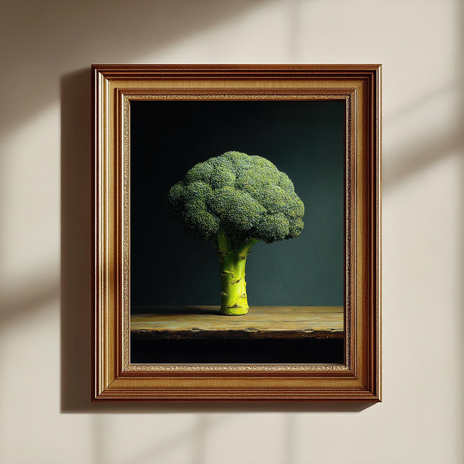 Broccoli Still Life Wall Art Print Realistic Vegetable Oil Painting ...