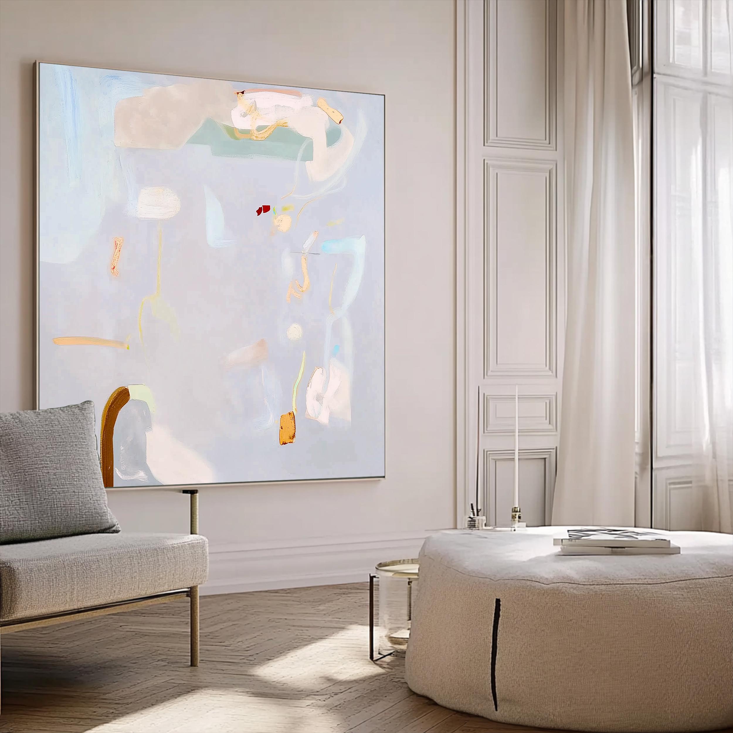 Light Pastel Soft Color Abstract Wall Art · Print on Canvas - Neutral ...