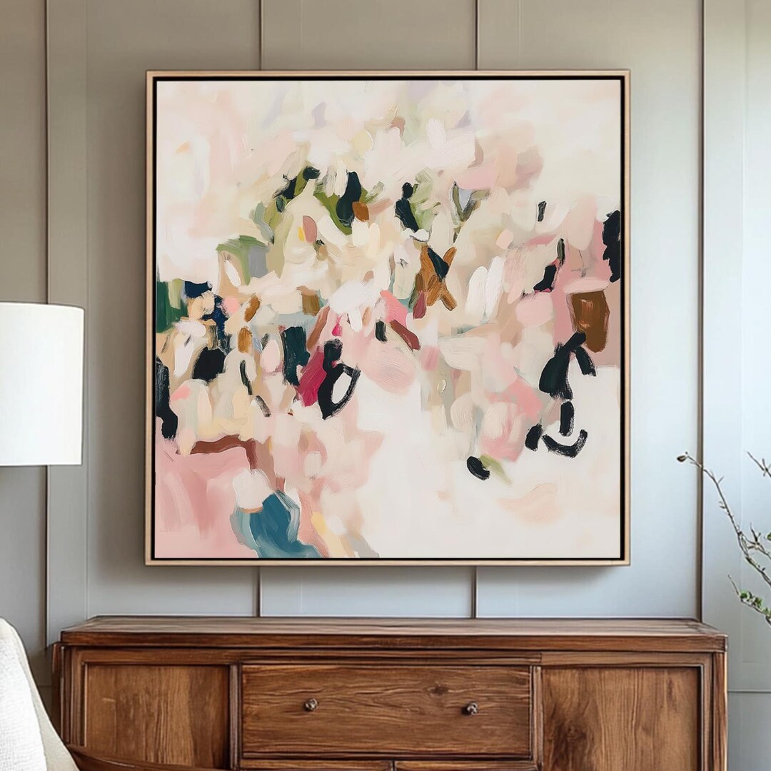 Soft Contemporary Abstract Print · Pastel Abstract Wall Art · Living ...