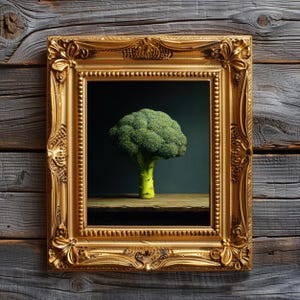 Broccoli Still Life Wall Art Print Realistic Vegetable Oil Painting ...