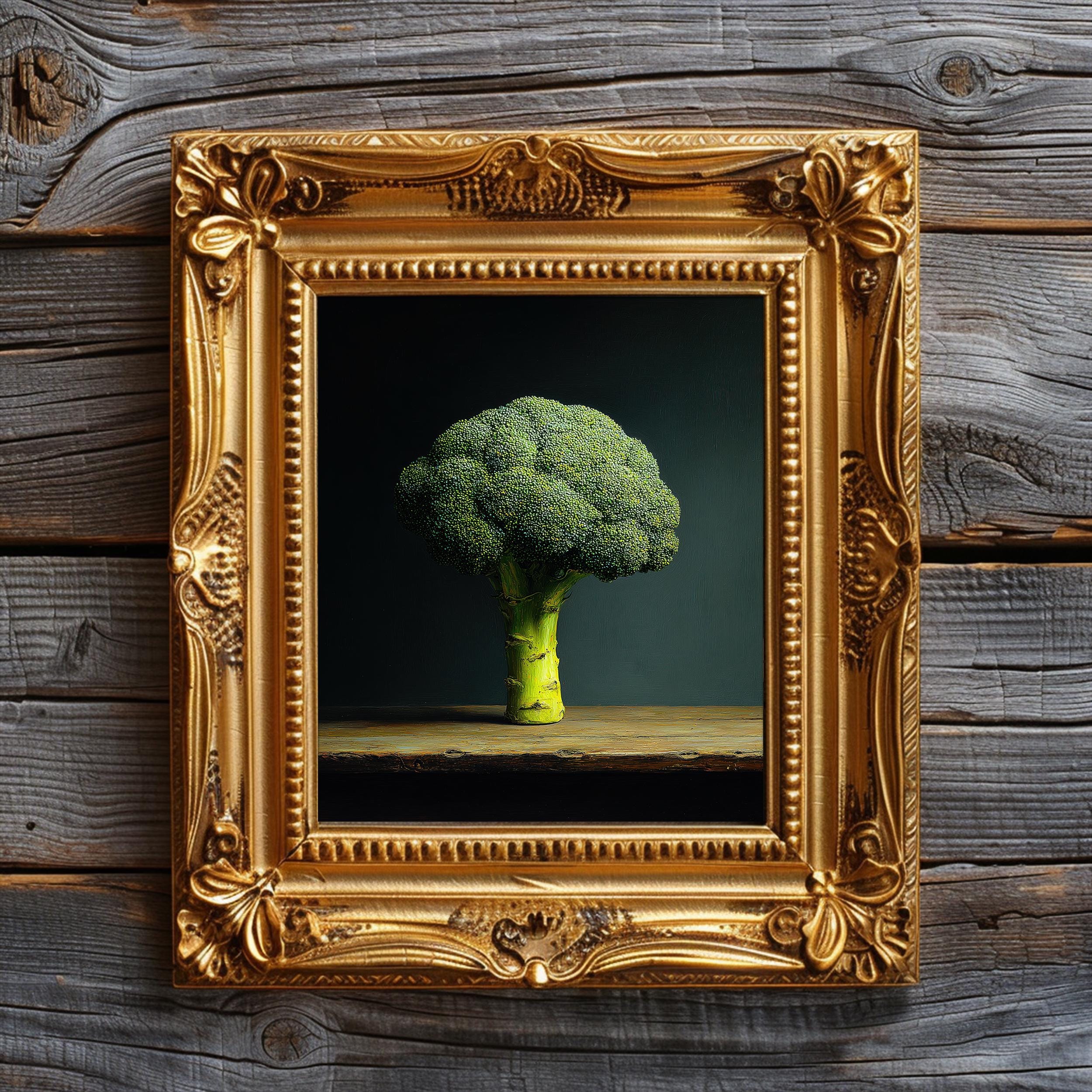 Broccoli Still Life Wall Art Print Realistic Vegetable Oil Painting ...