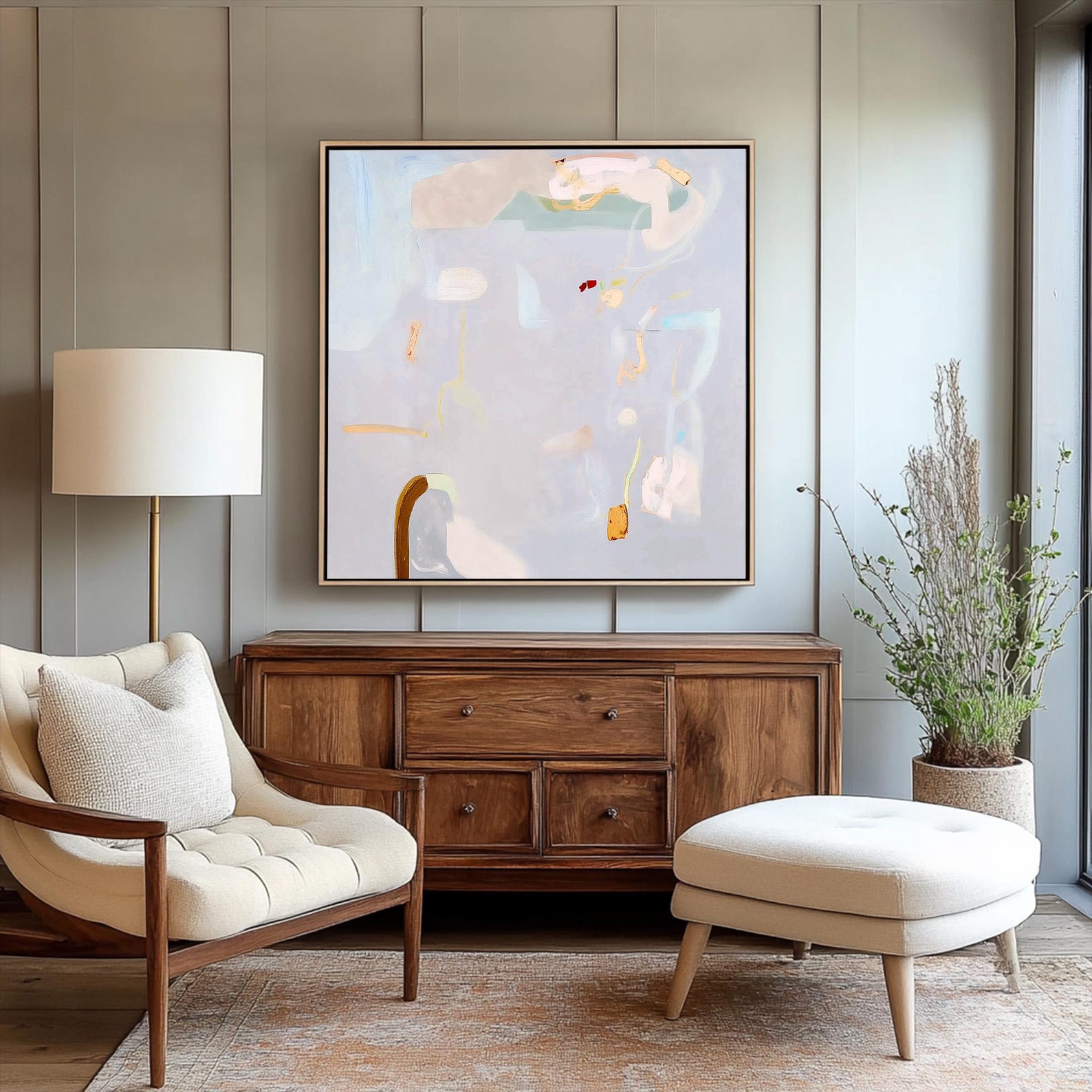 Light Pastel Soft Color Abstract Wall Art · Print on Canvas - Neutral ...