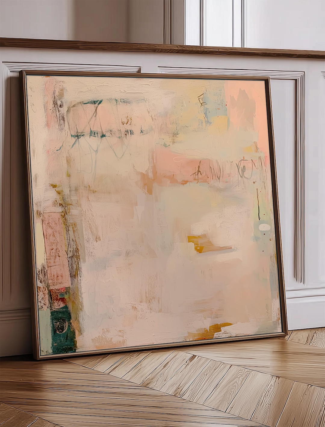 Beige Abstract Wall Art Print Modern Minimal Painting Neutral Artwork ...