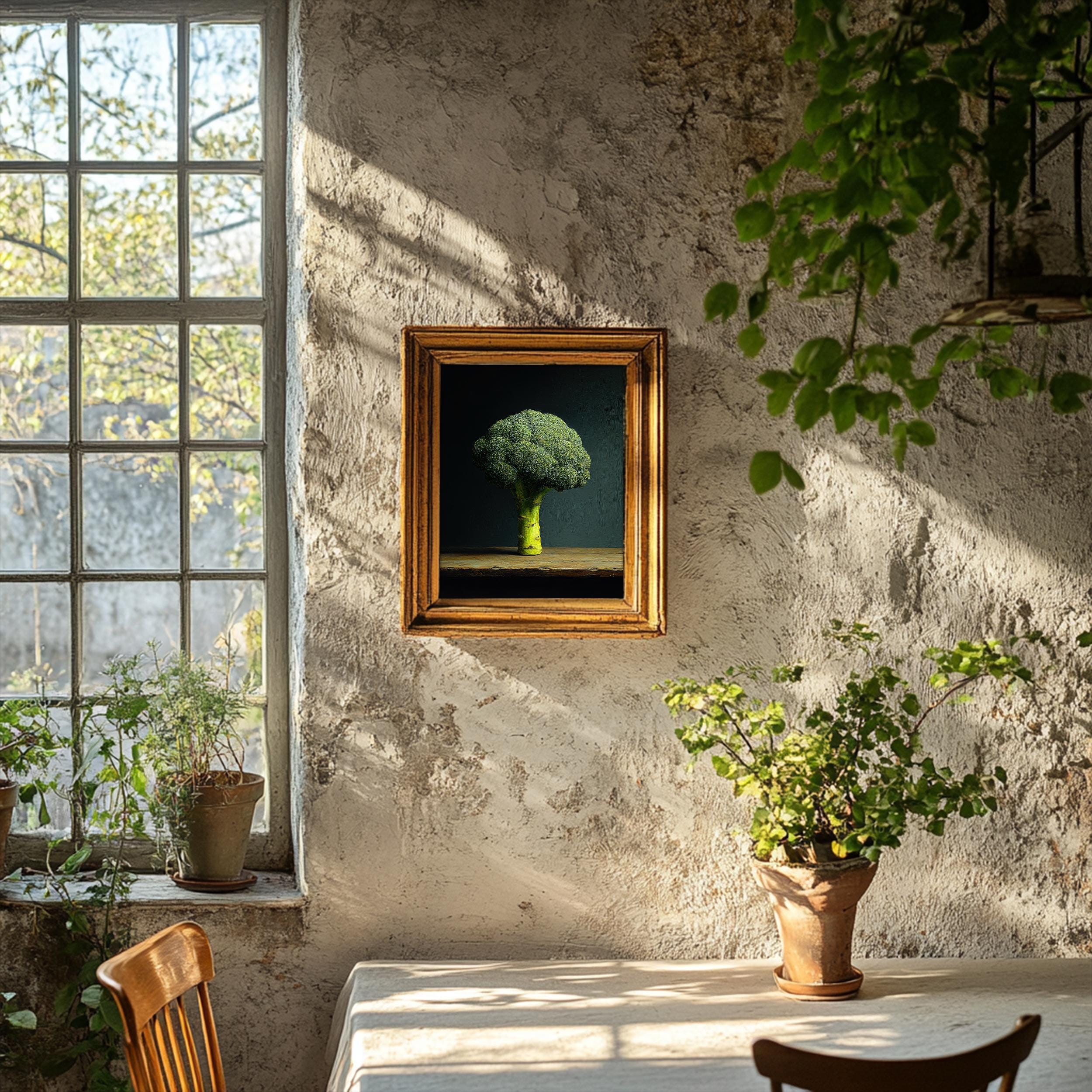 Broccoli Still Life Wall Art Print Realistic Vegetable Oil Painting ...