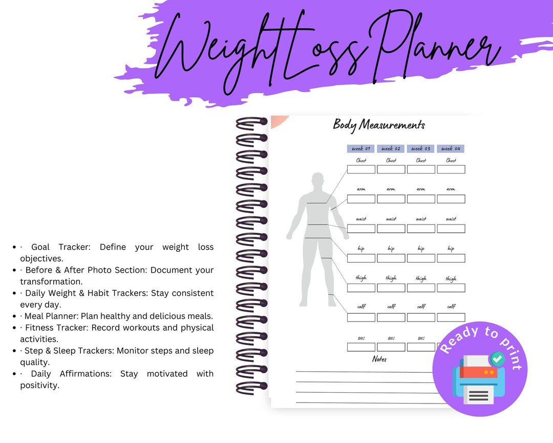 2025 New Year -12-week Weight Loss Planner - Etsy