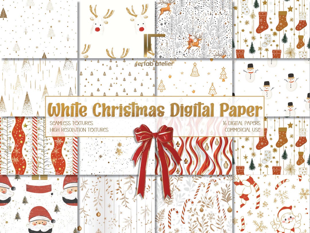 White Christmas Digital Print - Etsy