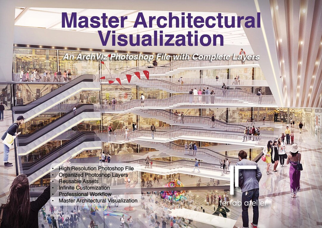 Architectural Visualization - Complete PSD Layers: Mall Atrium - Etsy