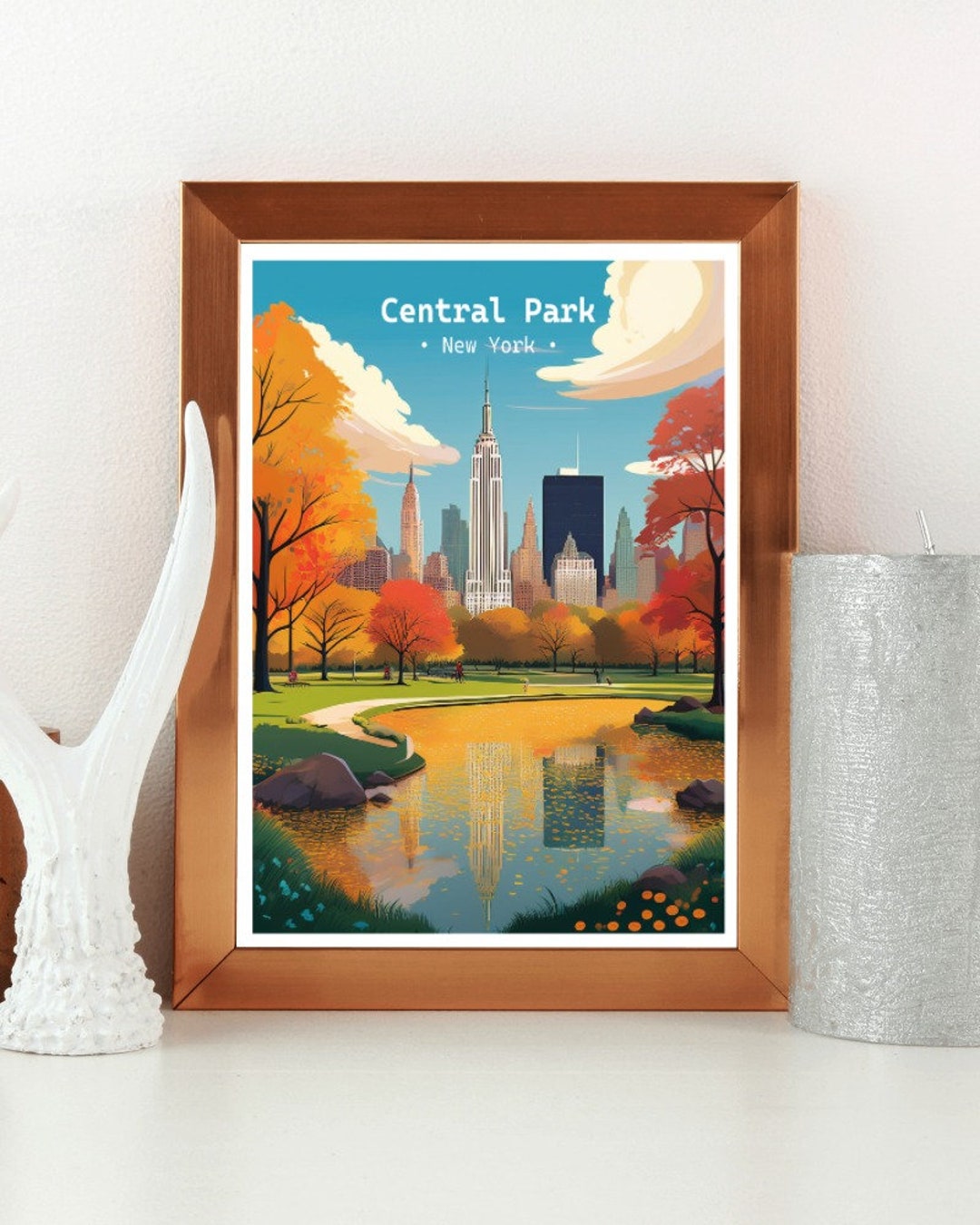 Central Park Travel Poster New York Wall Art New York Travel Poster New ...