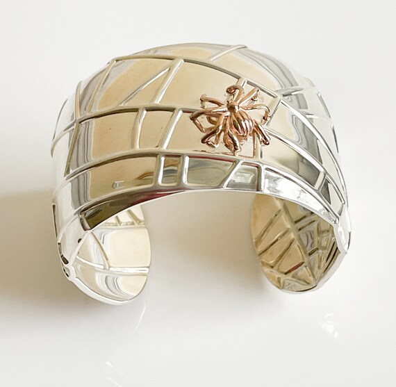 Tiffany and Co Sterling Silver - 18K Spider Cuff - V… - Gem