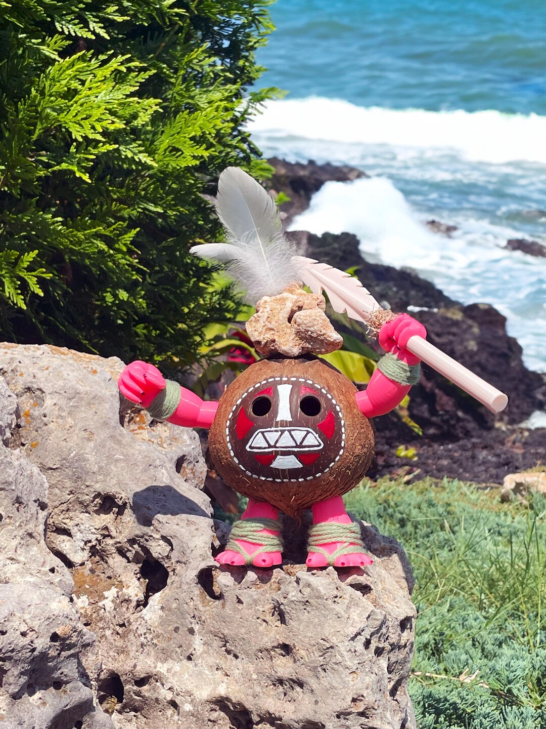 Pink Coconut Warrior Craft Kit!!! Menehune, Hawaii, South Pacific, Mana ...