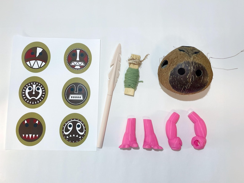 Pink Coconut Warrior Craft Kit!!! Menehune, Hawaii, South Pacific, Mana ...