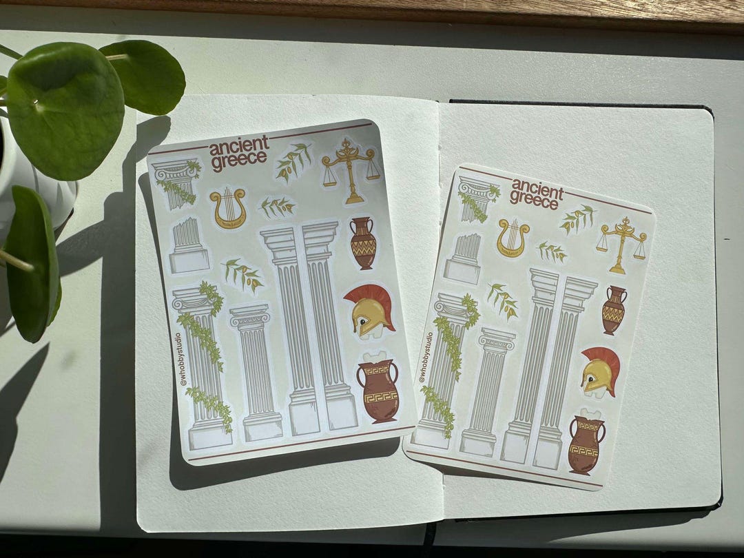 Ancient Greece Sticker Sheet Matte and Glossy Vinyl Journal Stickers ...