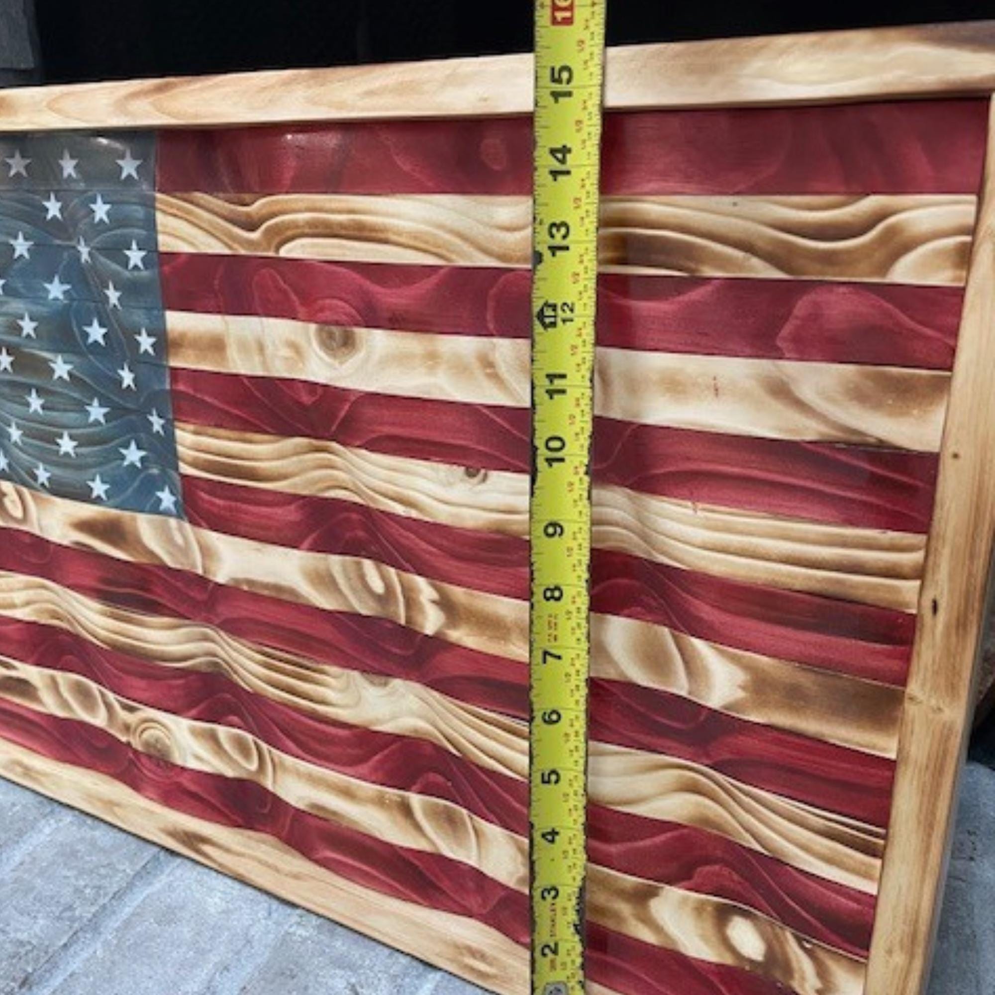 Handmade Wooden American Flag: Rustic Patriotic Wall Art, Custom Sizes ...