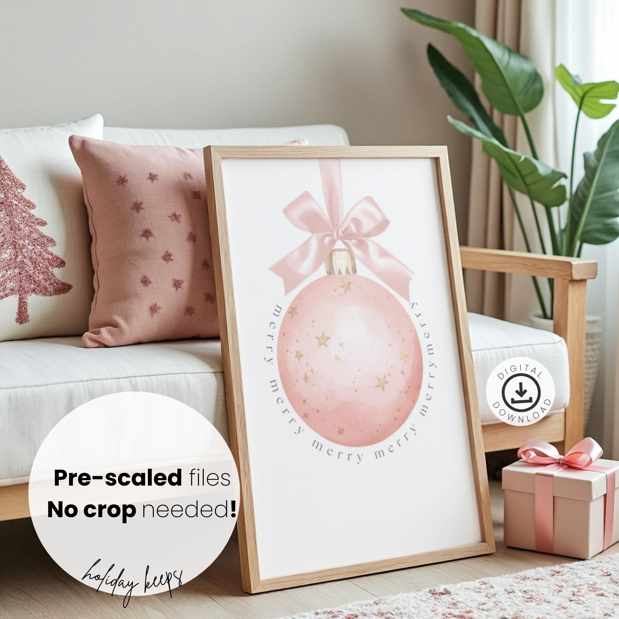 Pink Christmas Set of 10 Holiday Printable Wall Art (digital Download ...