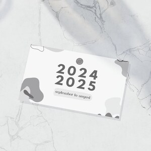 2024-2025 Printable Calendar Funky Black and White - Boho Modern ...