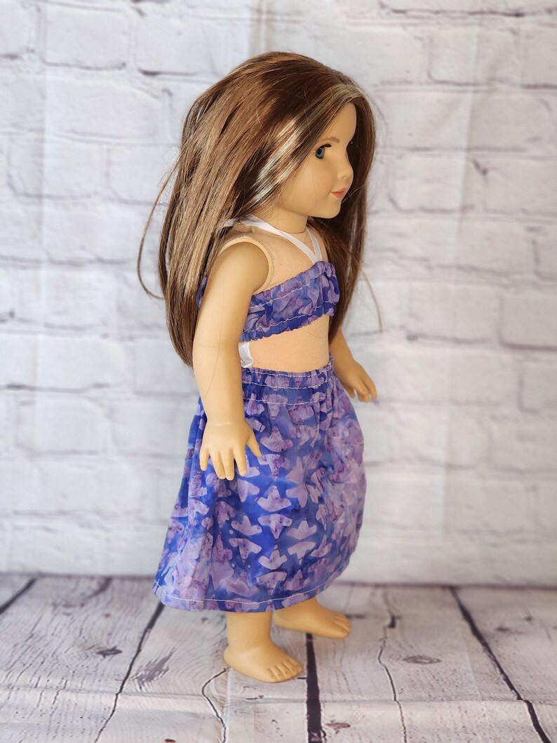 18 Inch Doll Clothes - Hula Outfit - Hawaiian Girl - Purple Blot Batik ...