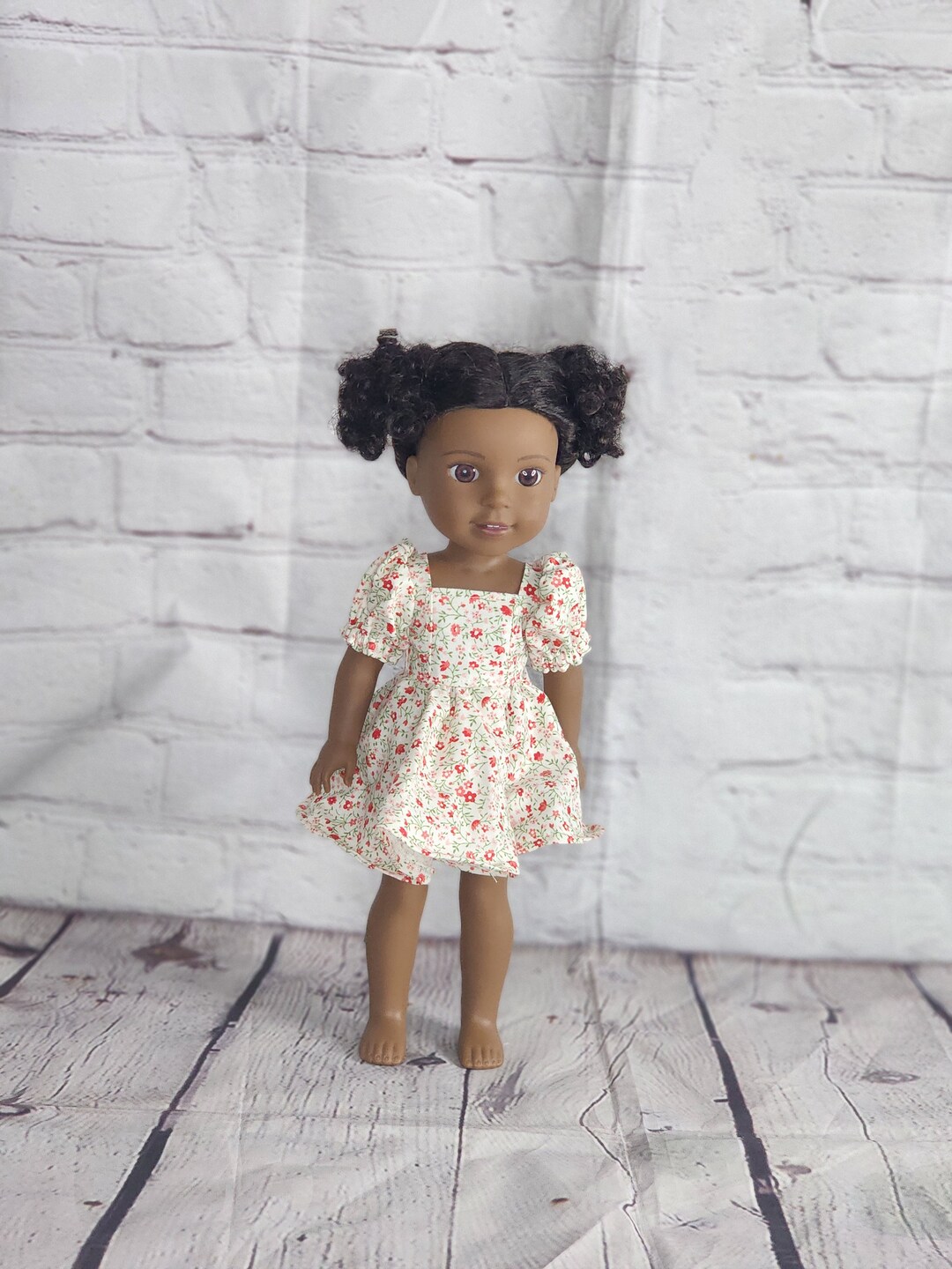 14.5 Inch Doll Clothes Charla Puffy Dress RED WHITE GREEN Fits Wellie ...