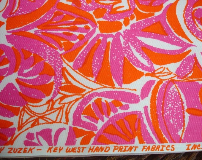 Vintage Key West Hand Print Fabric Impressions by Zuzek - Etsy