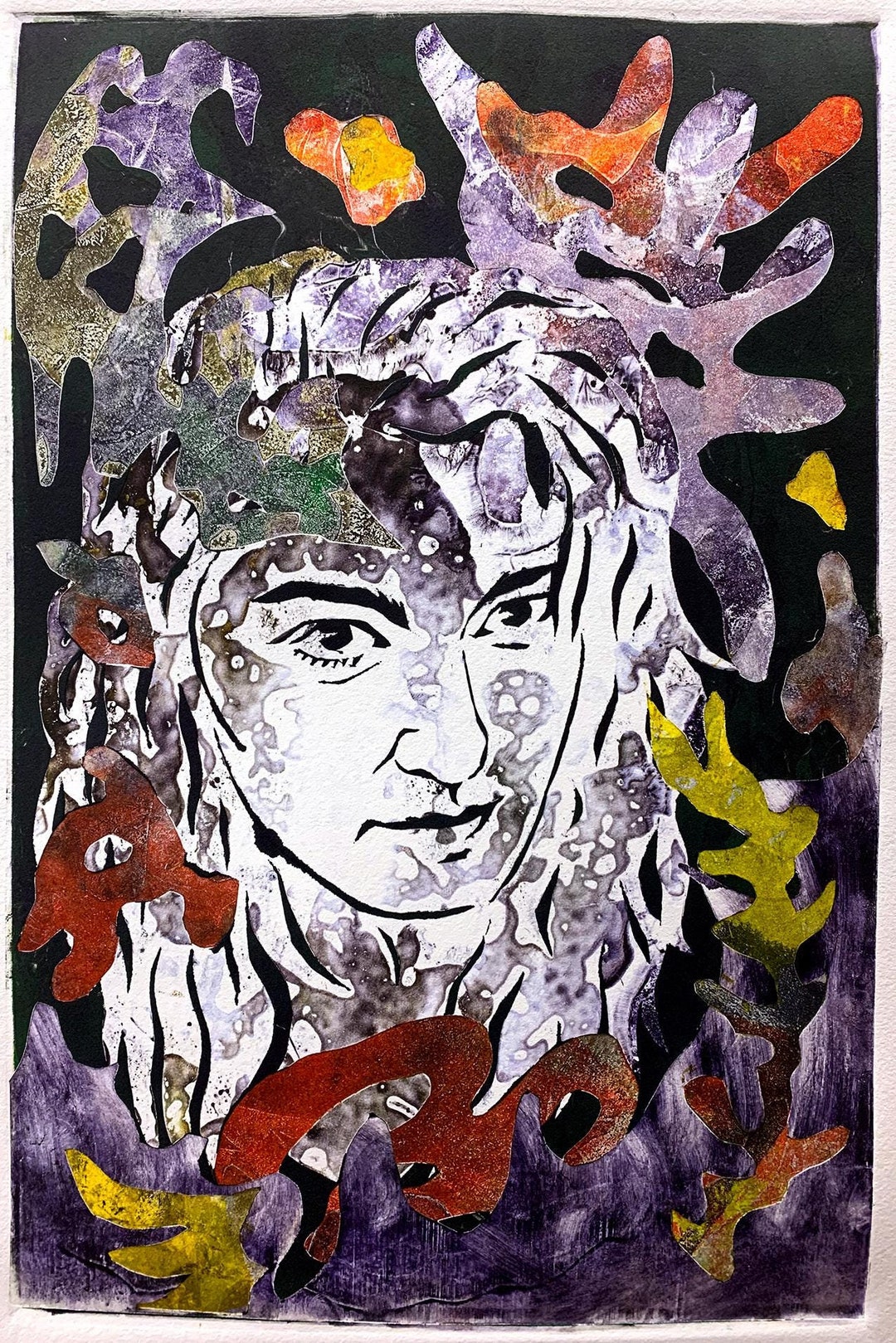Underworld: Ethereal Portrait of Abstract Face Amid Colorful Oceanic ...