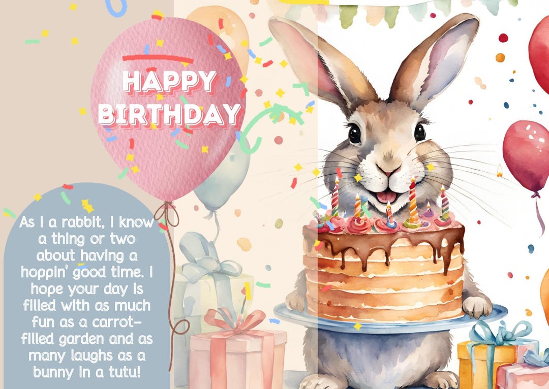 Animated E-card - Birthday Rabbit Congratulation Digital Card ...
