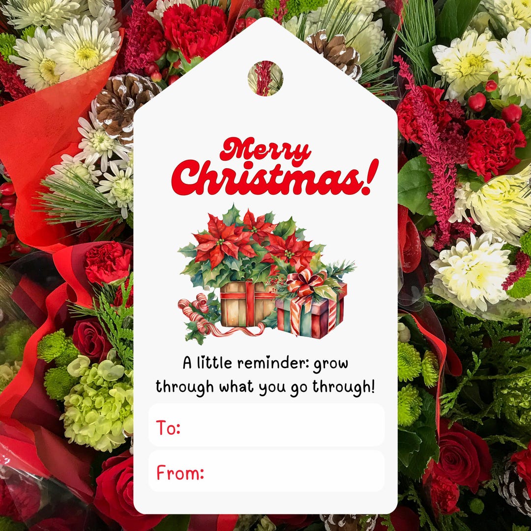 Christmas Gift Tags for Flowers | Festive Holiday Tags for Stocking ...